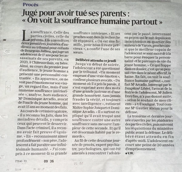 Condamnation de Valentin pour l'assassinat de ses parents : notre ...